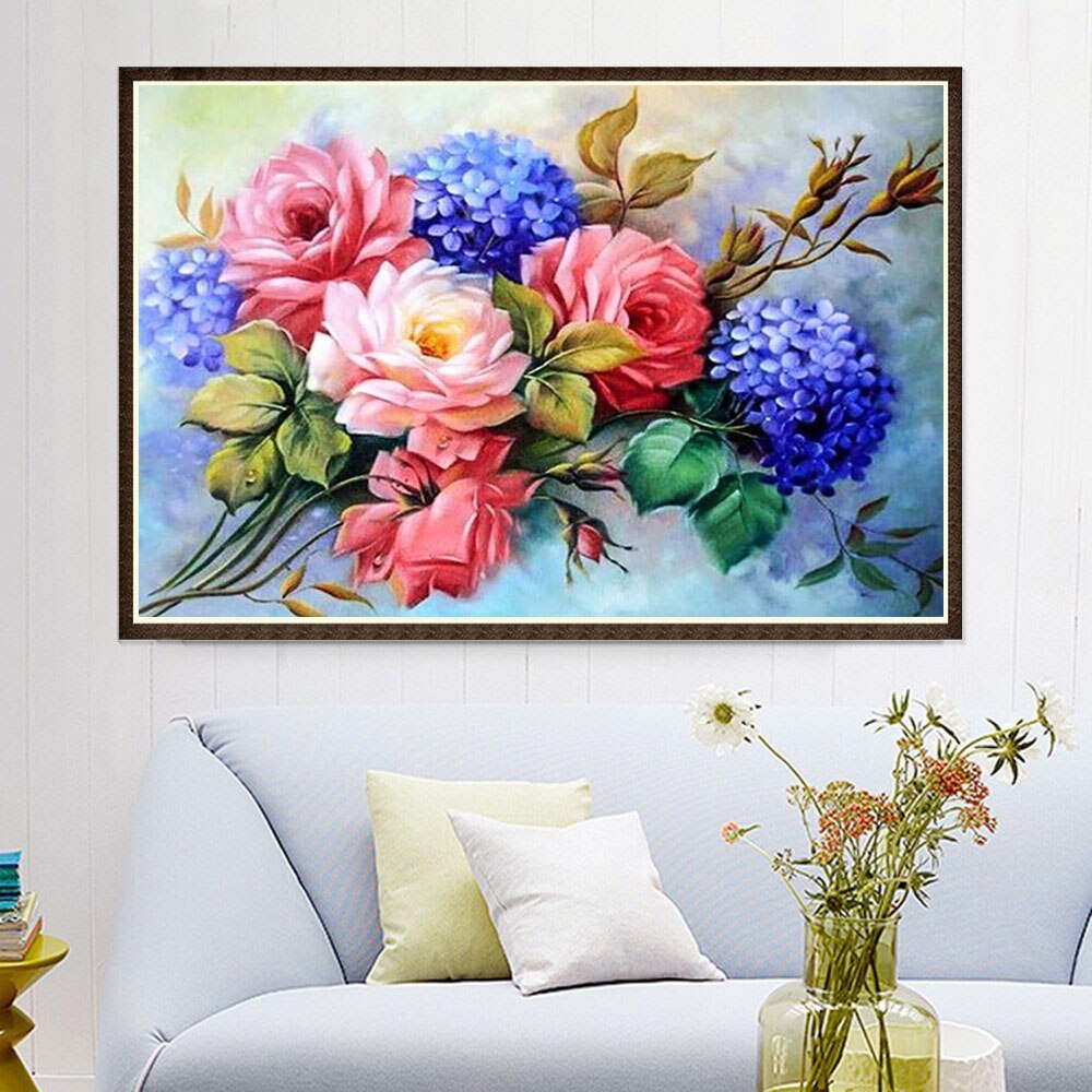 LaoJieYuan flowers 5d diamond embroidery full squa... – Grandado