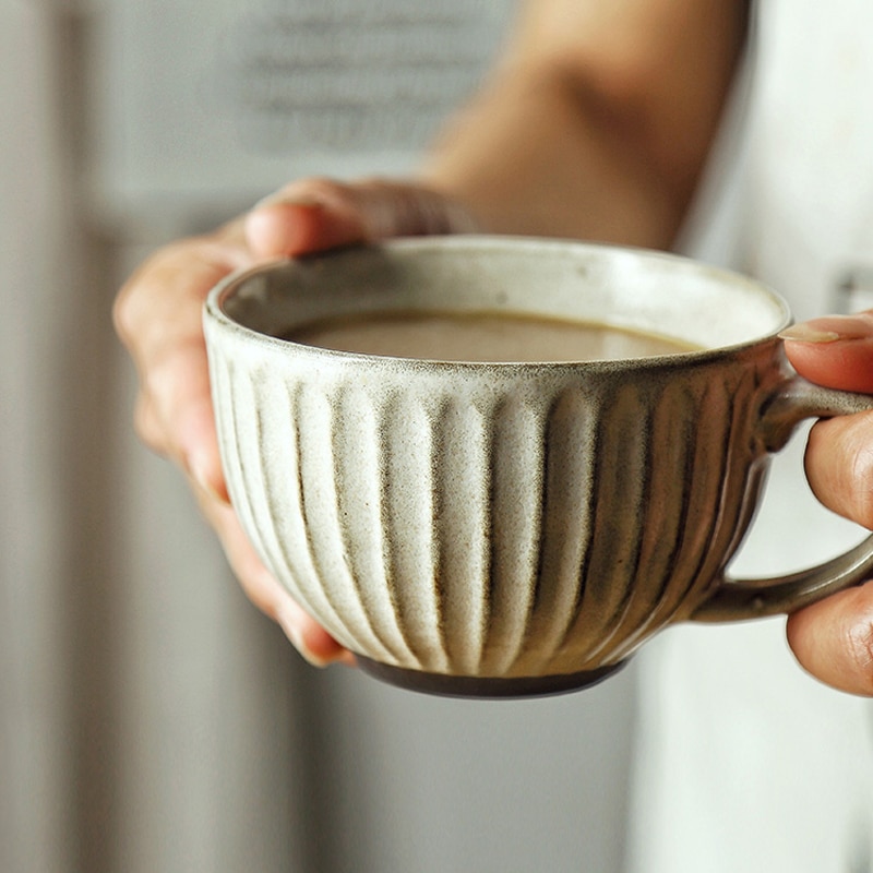 320ml capacity ceramic breakfast cup coffee cup re... – Vicedeal