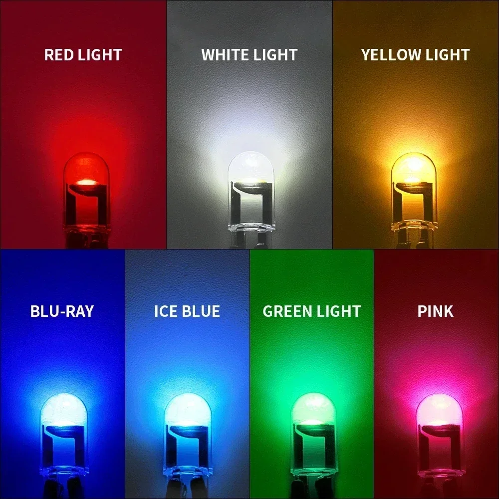 10-Pack T10 LED Bulbs 7 Vibrant Colors White Green... – Grandado
