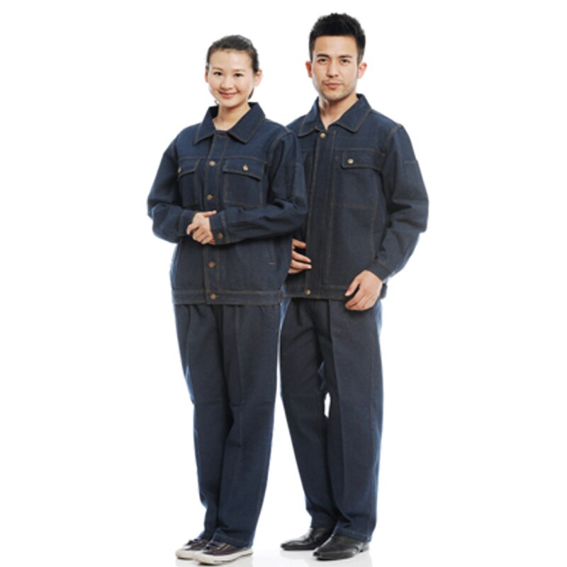 Autumn winter Denim Welding suits Woman men work C... – Vicedeal