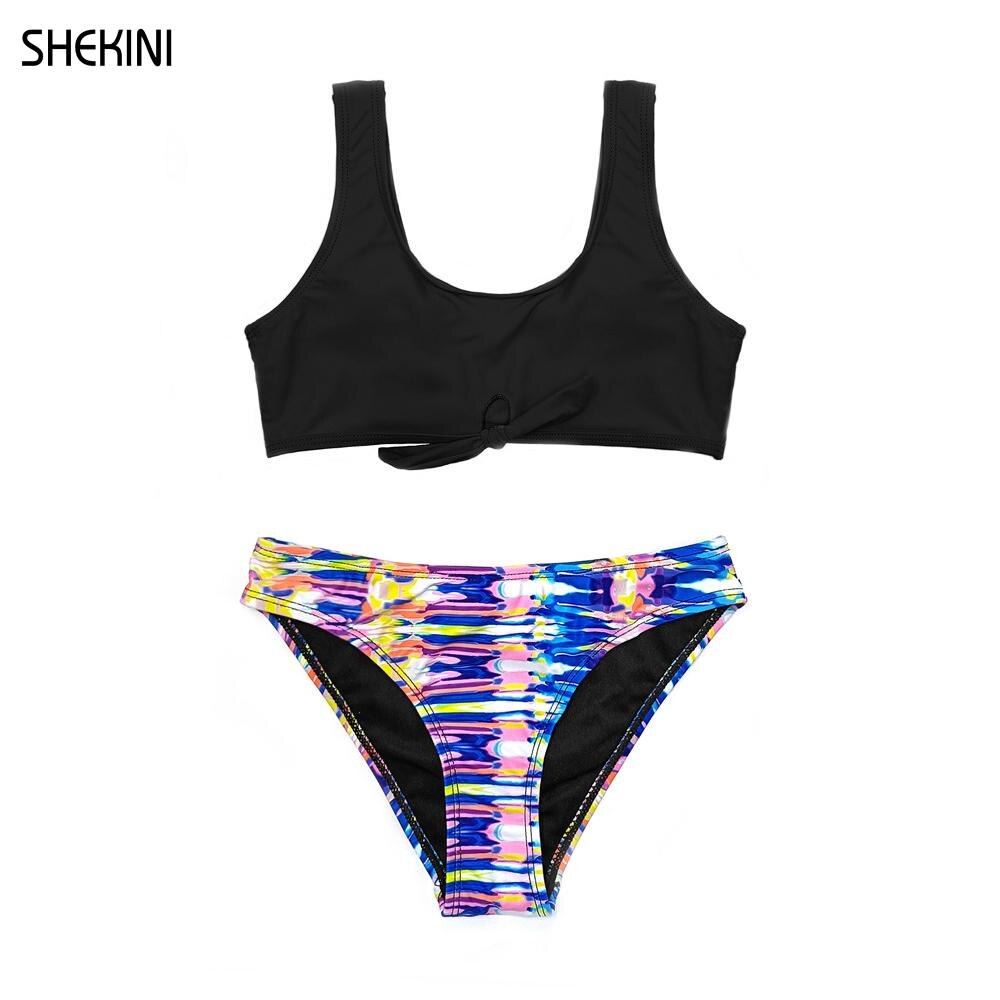 SHEKINI Girls' Tank Bikinis Low Waist Print Sw... – Vicedeal