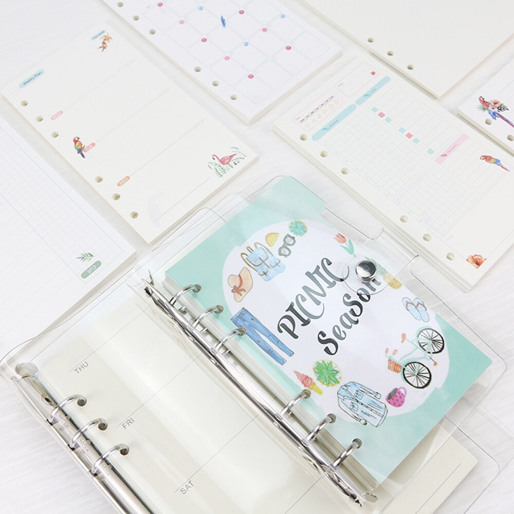 6 Holes Forest Series Loose Leaf Notebook Lattice ... – Grandado