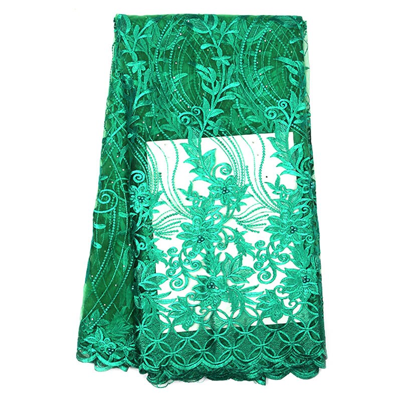 Finest beaded African red sheer lace fabric embroi... – Vicedeal