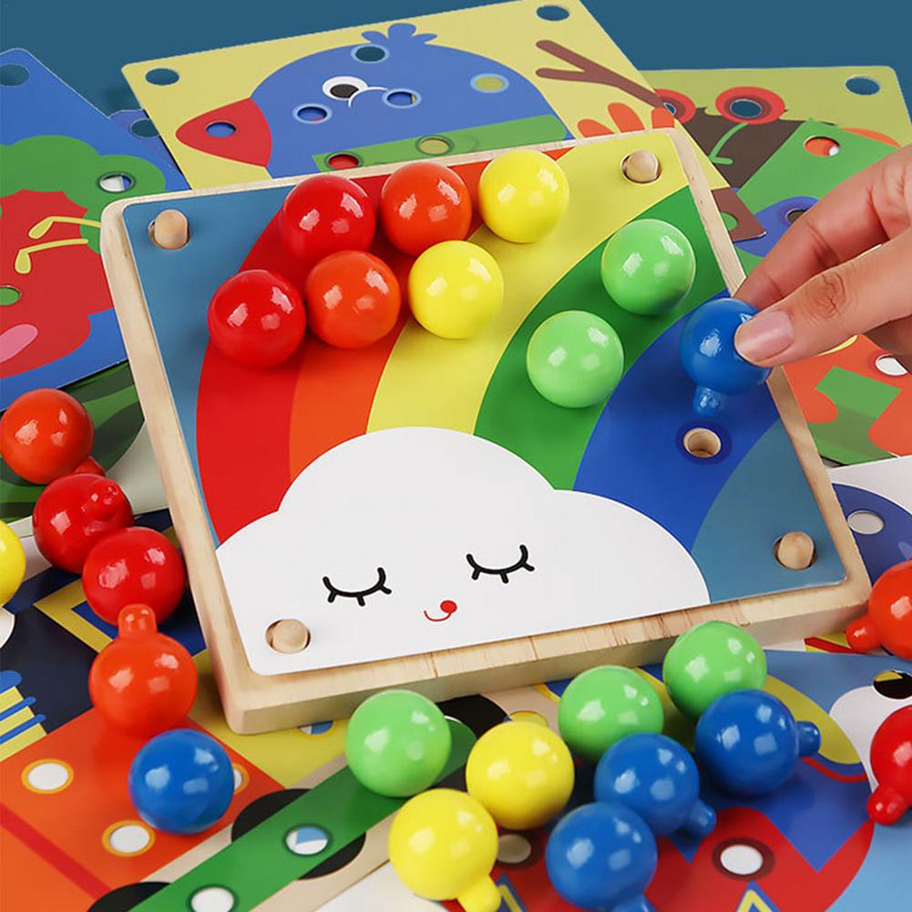 Kids Button Art Toys Toddlers Learning Educational... – Grandado