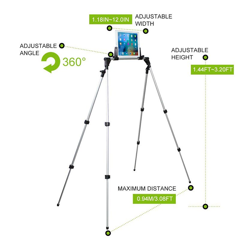 Justerbar tablet stativ stativ holder til ipad pro... – Grandado
