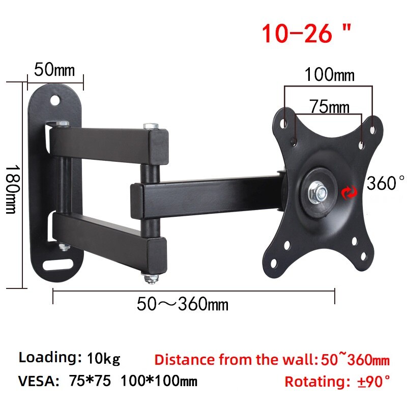 HILLPORT 10-26" Universal LCD LED TV Wall Mou... – Vicedeal