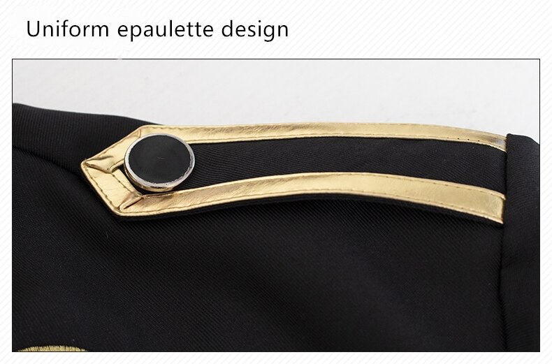 Brittisk stil palats prins svart sammet guld brode... – Grandado