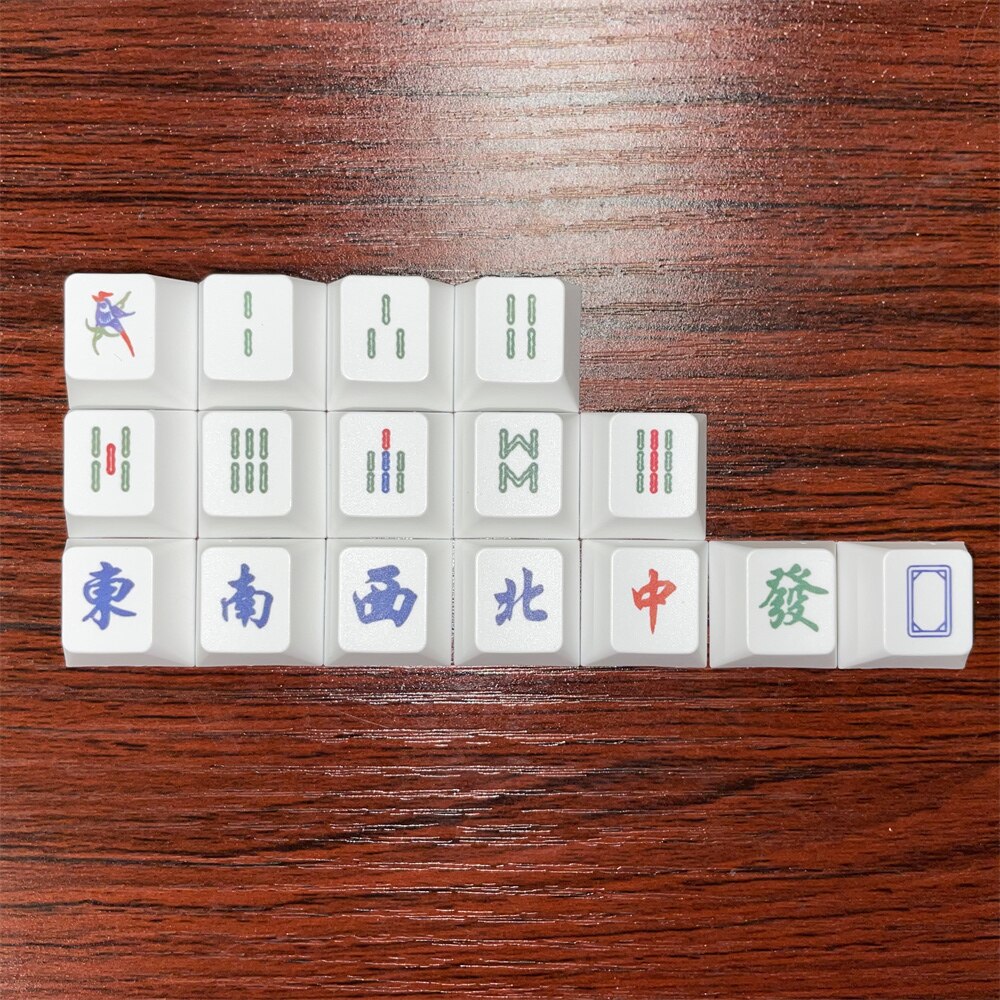 Mahjong 16 Keys PBT Keycaps R4 1U DIY keyboard Che... – Grandado