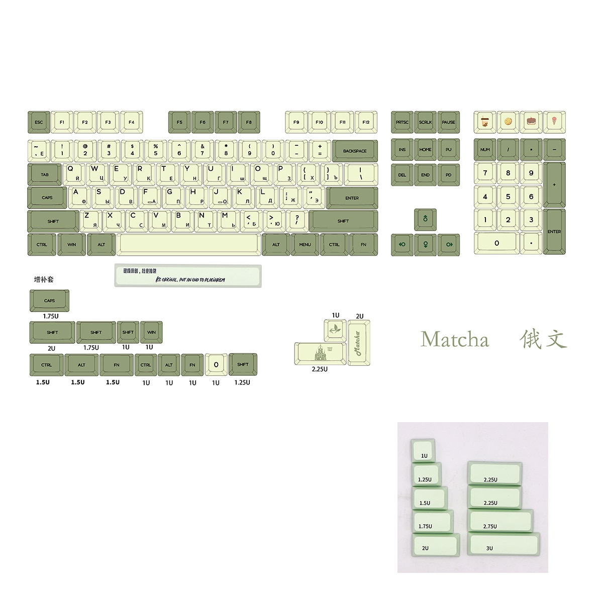 Keypro Matcha Green Ethermal Dye Sublimation fonts... – Grandado
