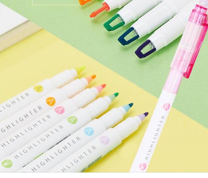 6 Kleuren/Set Snoep Kleuren Fluorescerende Pen Dub... – Grandado