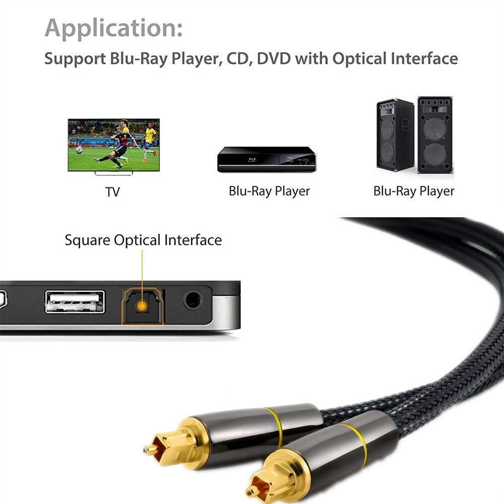 Spdif Kabel Digitale Fiber Toslink Optische Audio ... – Vicedeal