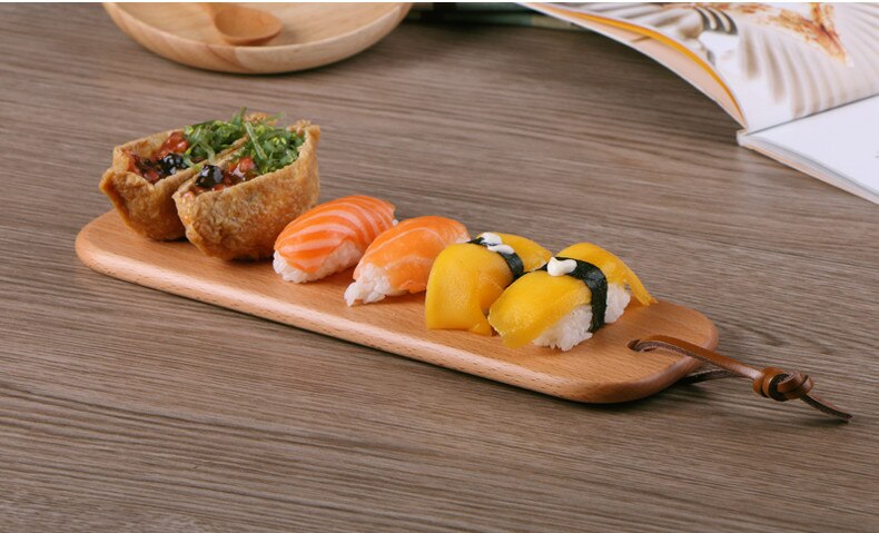 Japan Style Wooden Sushi Plate Eco-Friendly Natura... – Grandado