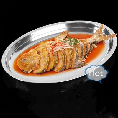 Stainless Steel Oval fish Plates Barbecue Dishes – Grandado