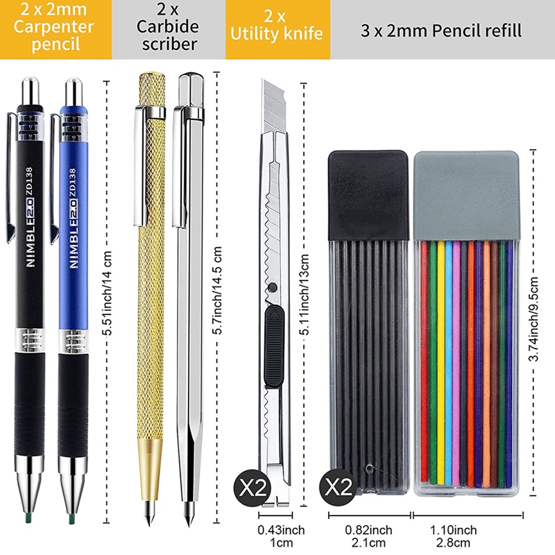 PPYY-Carpenter Pencils Set 2 Construction Sharpene... – Vicedeal