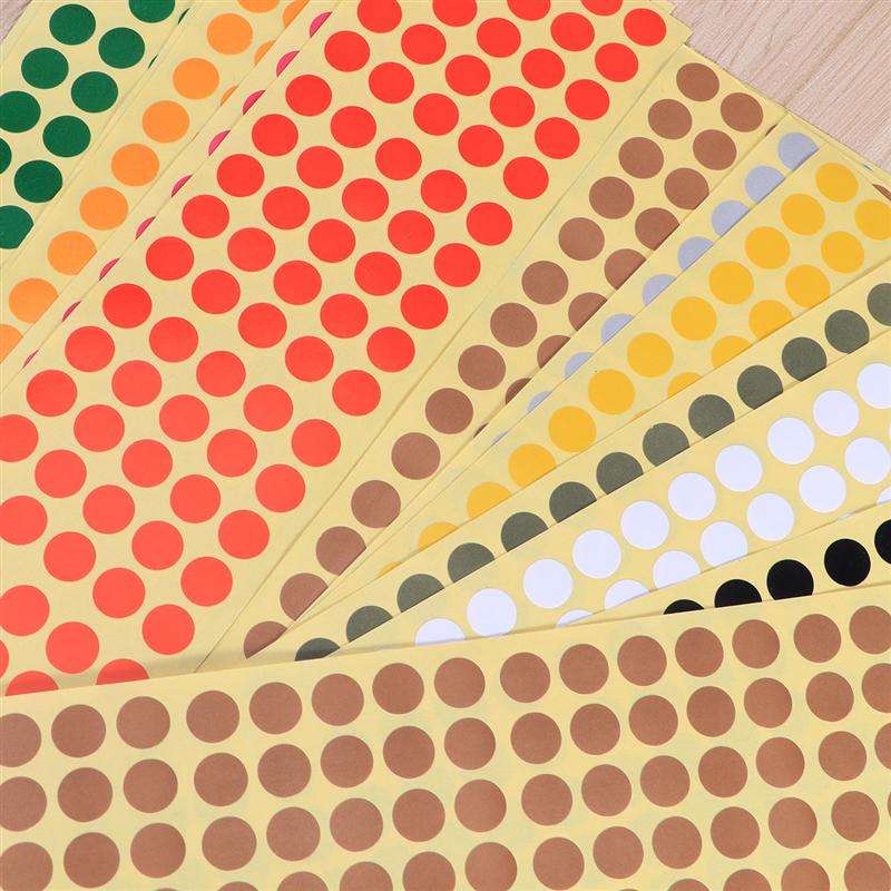 16pcs Color Coding Labels Small Circle Dot Sticker... – Grandado