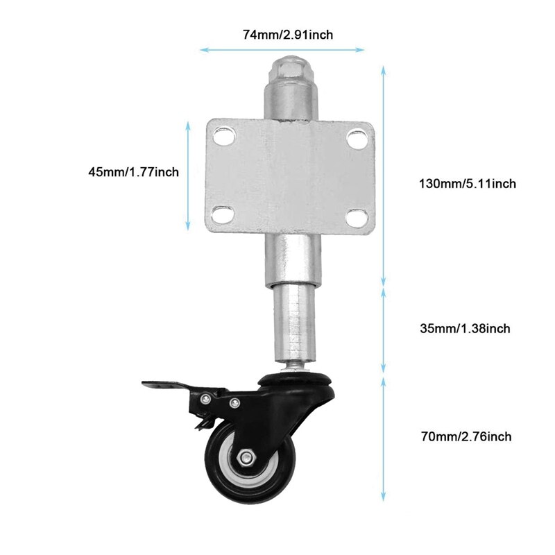 2 Inch PU Spring Loaded Gate Swivel Caster Fence H... – Grandado