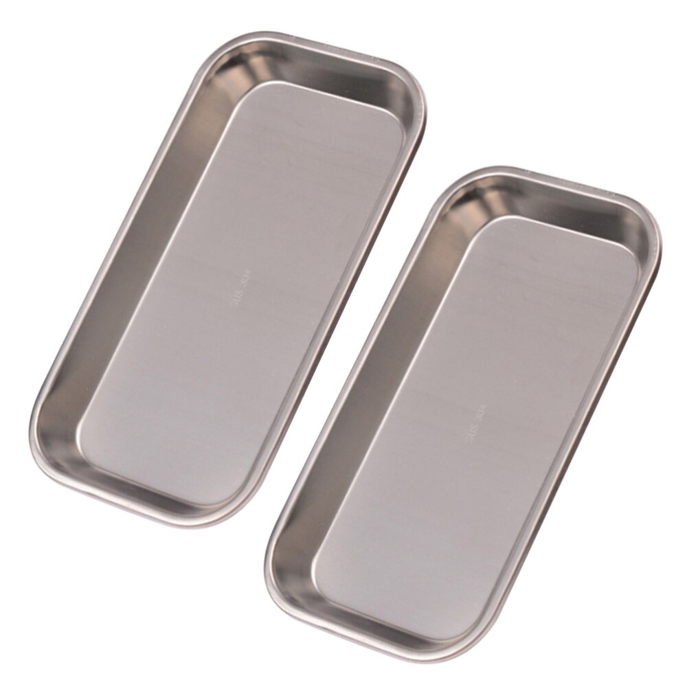 2 Pcs Stainless Steel Tray Square Smooth Flat Reus... – Grandado