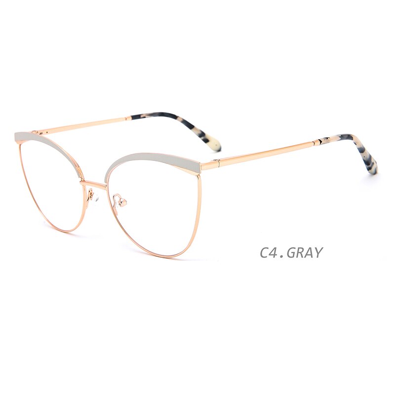 KANSEPT Women Cat Eye Metal Glasses Frame Myopia C... – Grandado