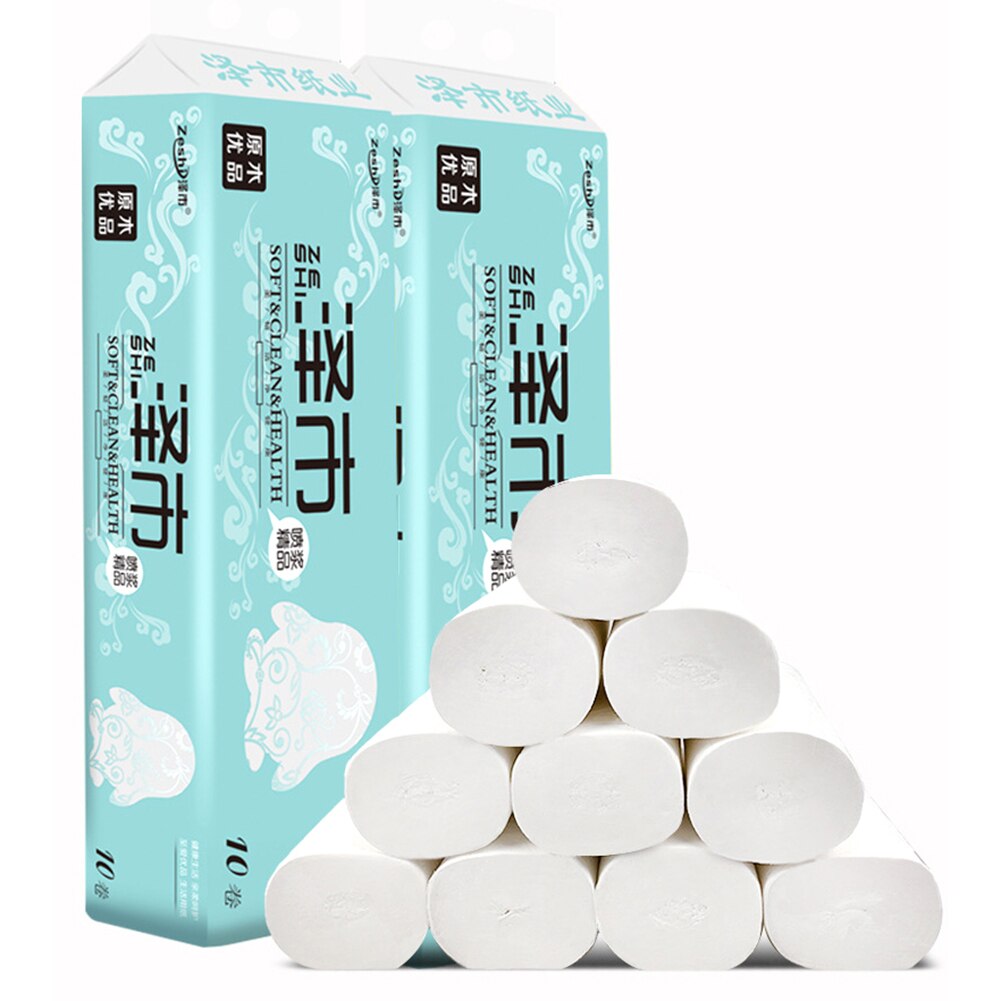 10 Rolls 3 Layers Comfortable Toilet Paper Bamboo ... – Grandado