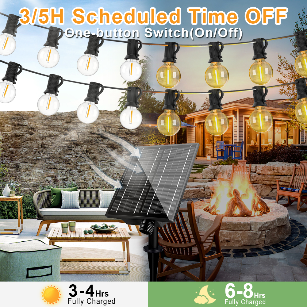 7.6m 18m 30m led solcellslampor g40 uteplatslampo... – Vicedeal
