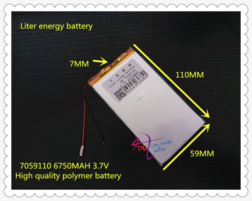 3.7V 6750mAH 7059110 Polymer lithium ion / Li-ion ... – Vicedeal