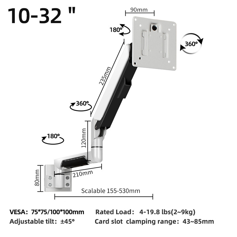 10-32 "Aluminium 360 Graden Monitor Houder Ga... – Vicedeal