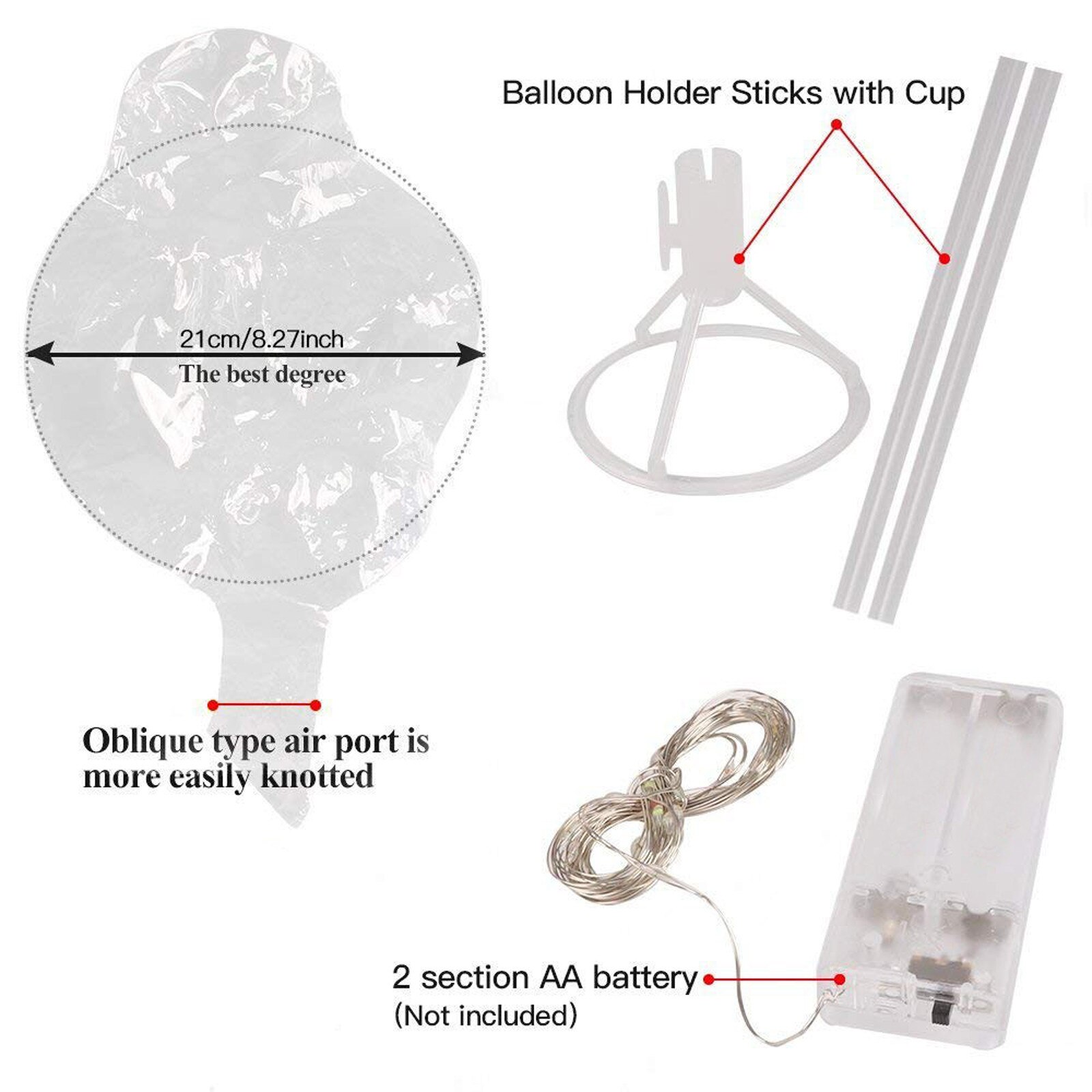 DIY Led Light with Rose Flower Balloons Birthday W... – Grandado