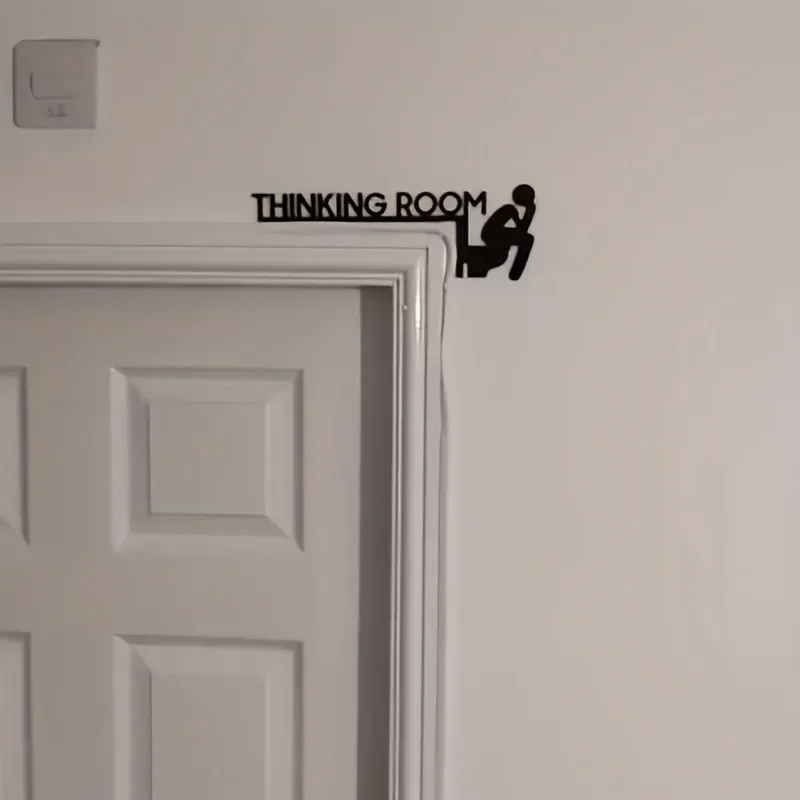 Modern Toilet Door Sign - Thinking Room Wall Mount... – Grandado