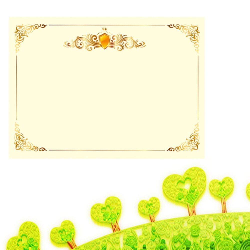 100 Pcs A4 21x29CM Blank Metallic Gold Border Cert... – Grandado