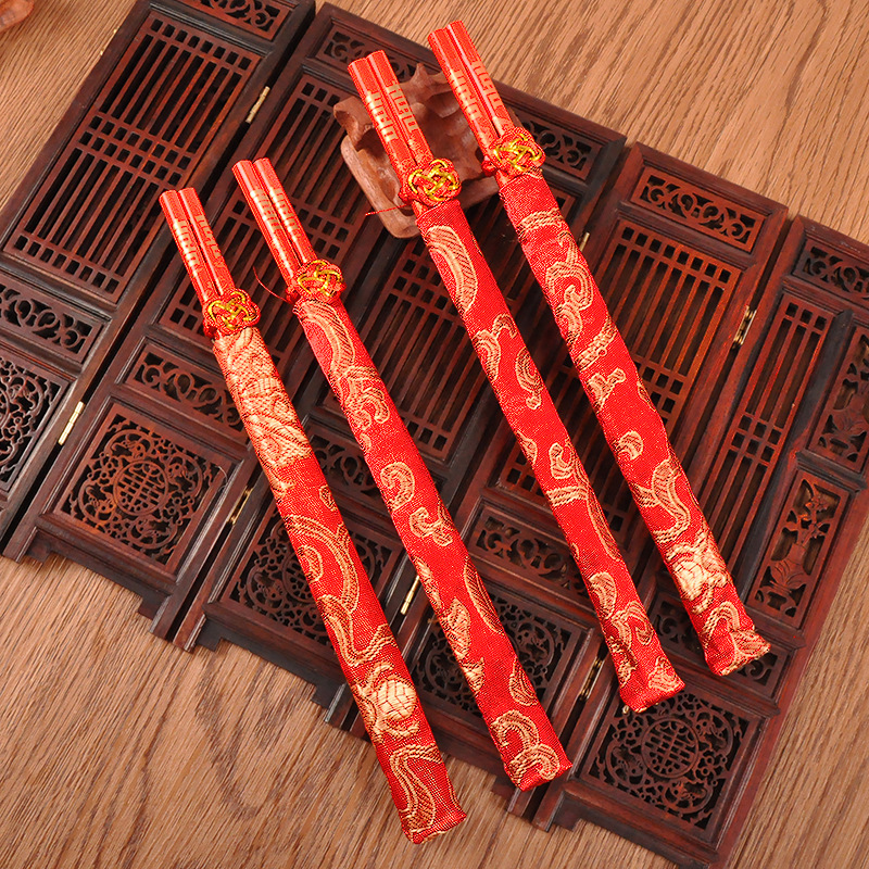 Chinese Knot Red Wood Chopsticks Handmade Food Sti... – Vicedeal