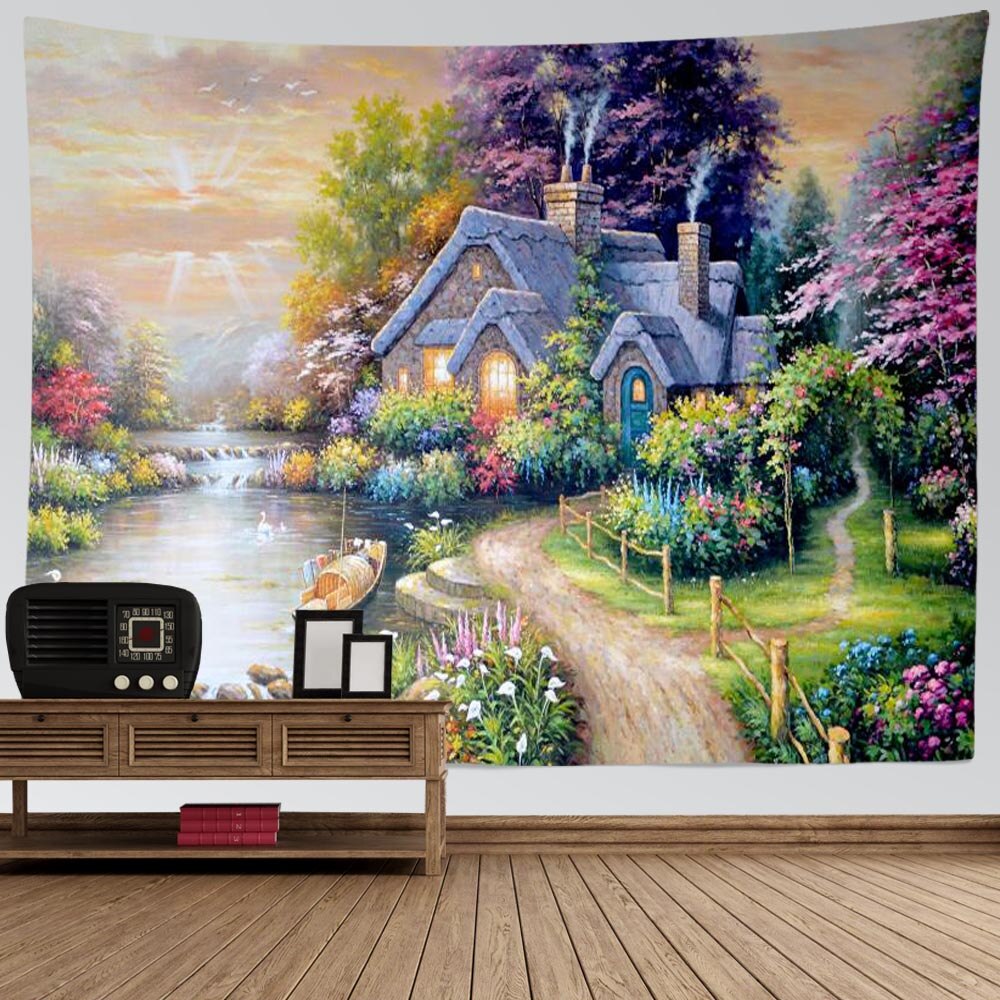 SepYue Tapestry Bedroom Decor Scenic Country Cotta... – Grandado