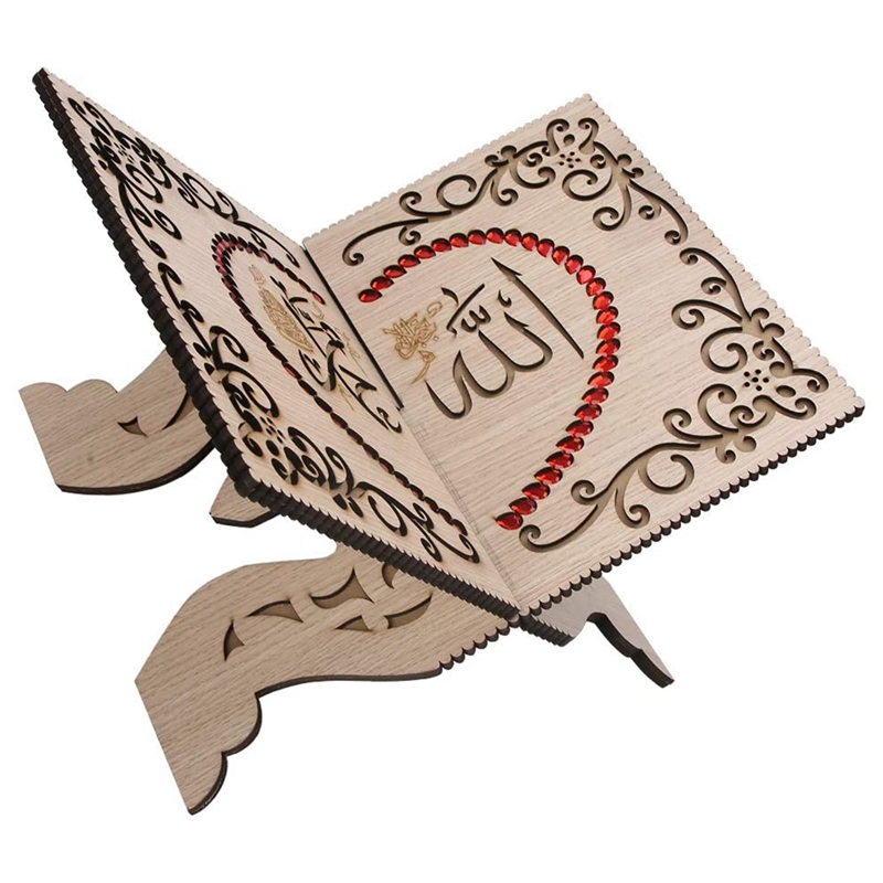 Carving Wood Retro Quran Holder Quran Book Shelf, ... – Grandado