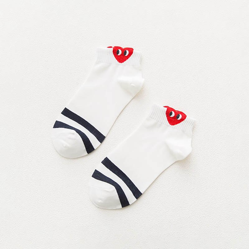 1Pair 3D Ear Breathable Red Heart Pattern Cotton S... – Vicedeal