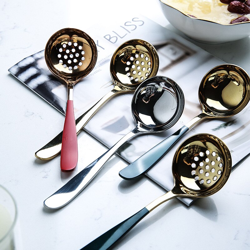 Rustfrie stål slottd skjeer omrøringe teskje desse... – Grandado