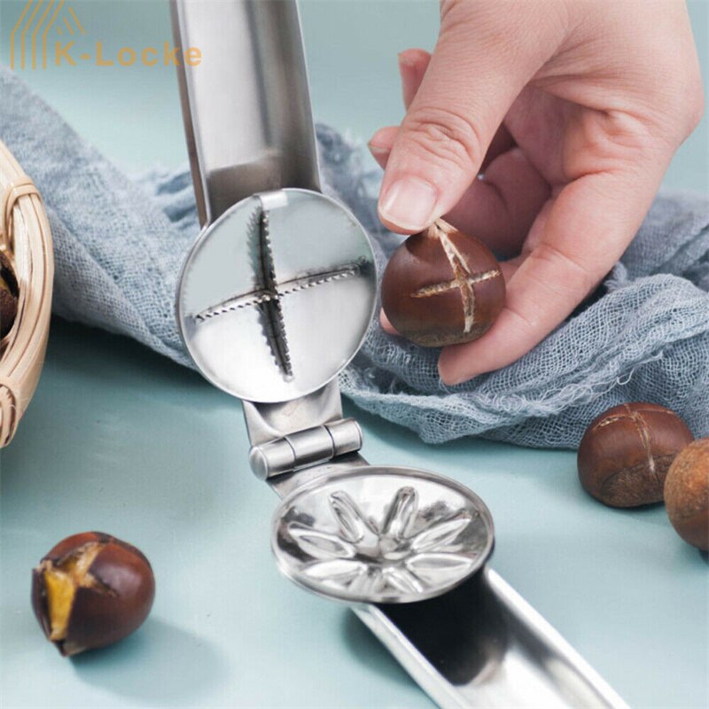 Premium 2 In 1 Chestnut Nut Opener Stainless Steel... – Vicedeal