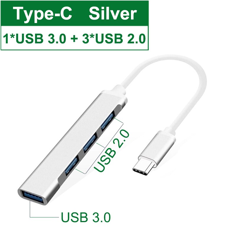 Usb Hub 3.0 2.0 Aluminium 3 Port Adapter Multi Usb... – Grandado