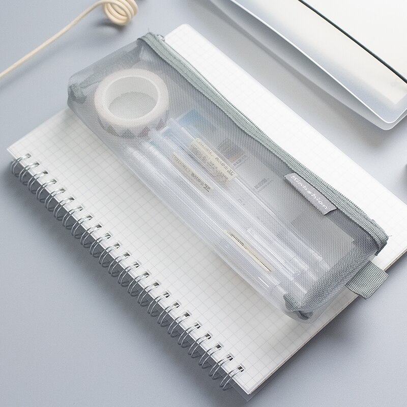 1 PC Simple Transparent Mesh Pencil Case Office St... – Vicedeal