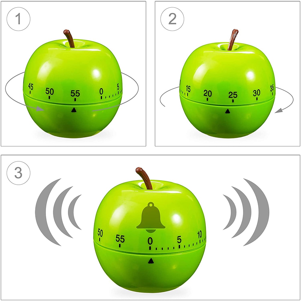 1Pc Cooking Reminder Apple-Shaped Timer Kitchen Co... – Grandado