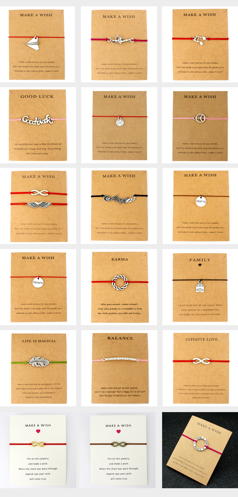 Infinity Engelenvleugels Wish Verstelbare Armbande... – Vicedeal