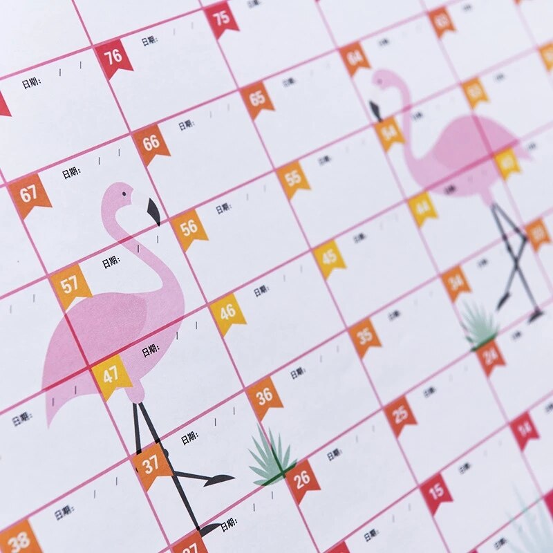 100 Days Countdown Work Study Schedule Kawaii Flam... – Grandado