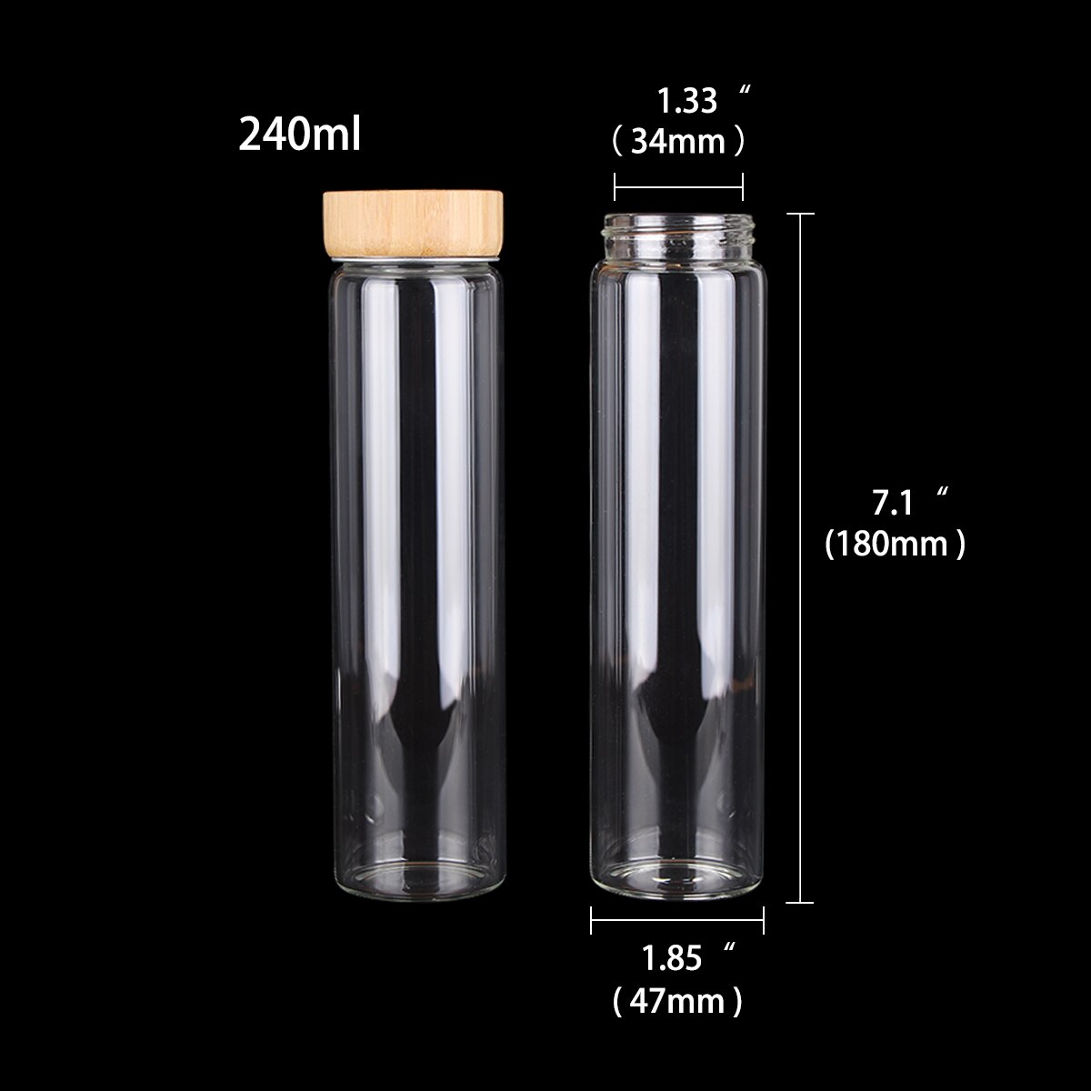 6pcs 50ml 80ml 120ml 150ml 200ml 240ml Glass Bottl... – Vicedeal