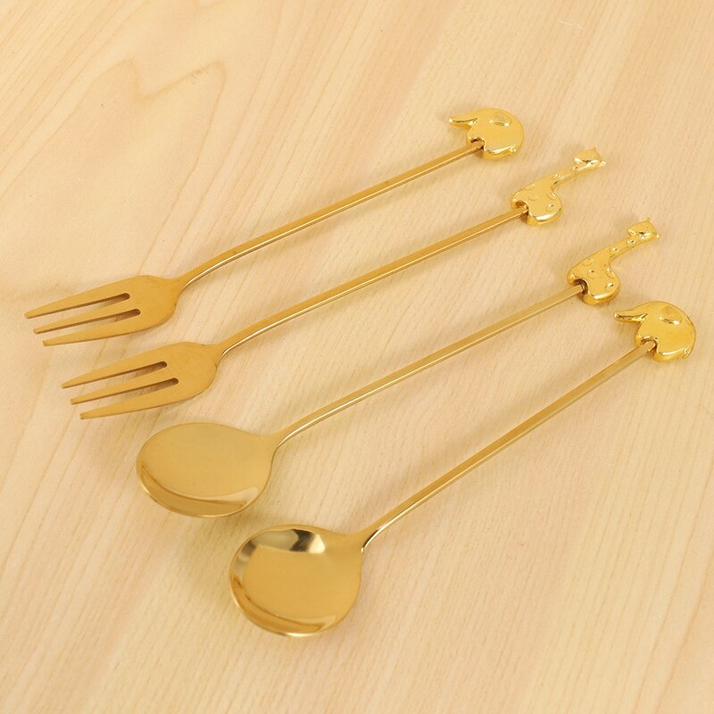 8Pcs Dinnerware Set Cute Animal Cutlery 304 Stainl... – Vicedeal