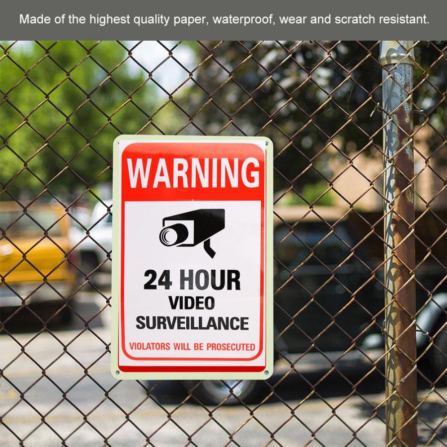 10pcs 24 Hour Video Surveillance Security Warning ... – Grandado