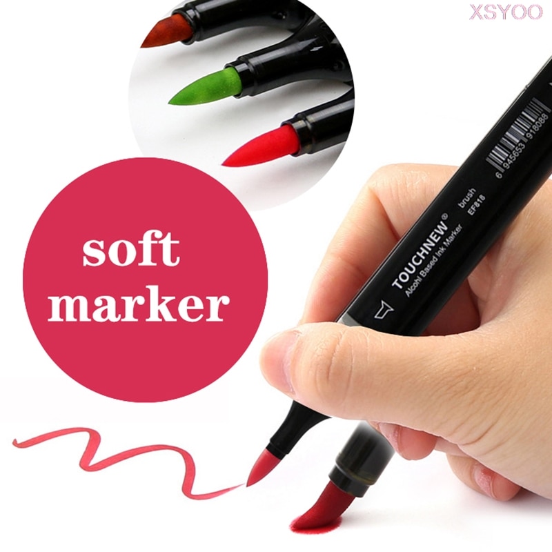 TOUCHNEW 12/24Colors Sketch Skin Tones Marker Pen ... – Grandado