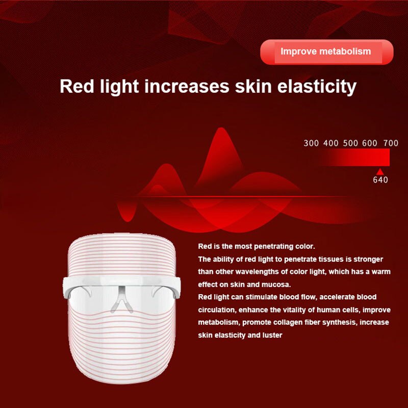 LED color light therapy mask face skin rejuvenatio... – Grandado