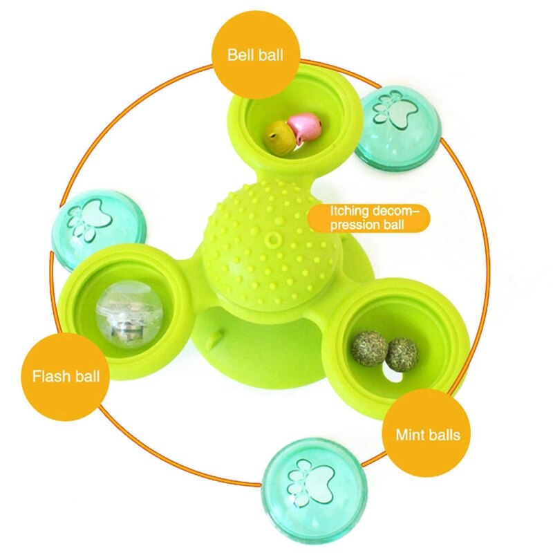 Windmill Toys For Cats Puzzle Whirling Cat Play Ga... – Grandado