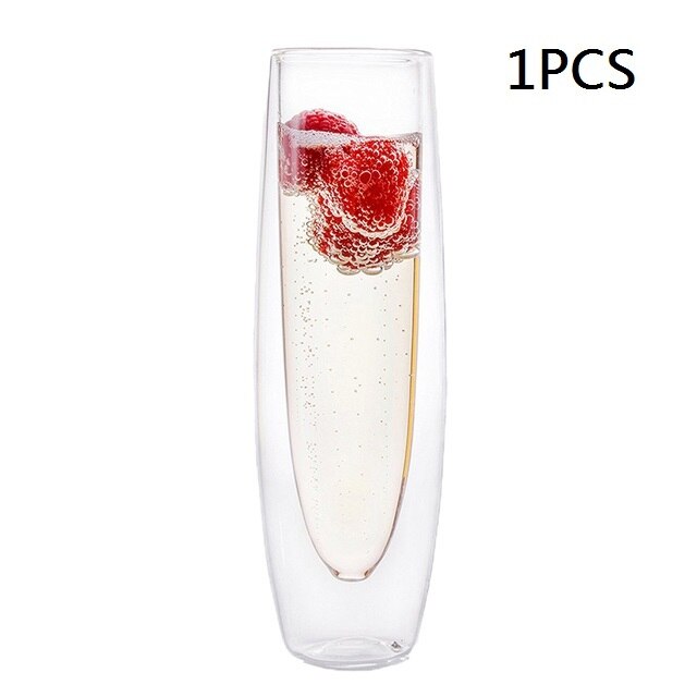 6/4/2Pcs 150Ml Champagne Glasses Double Wall Coffe... – Grandado