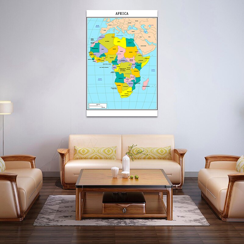 100*150Cm Afrika Kaart De Wereldkaart Gedetailleer... – Vicedeal