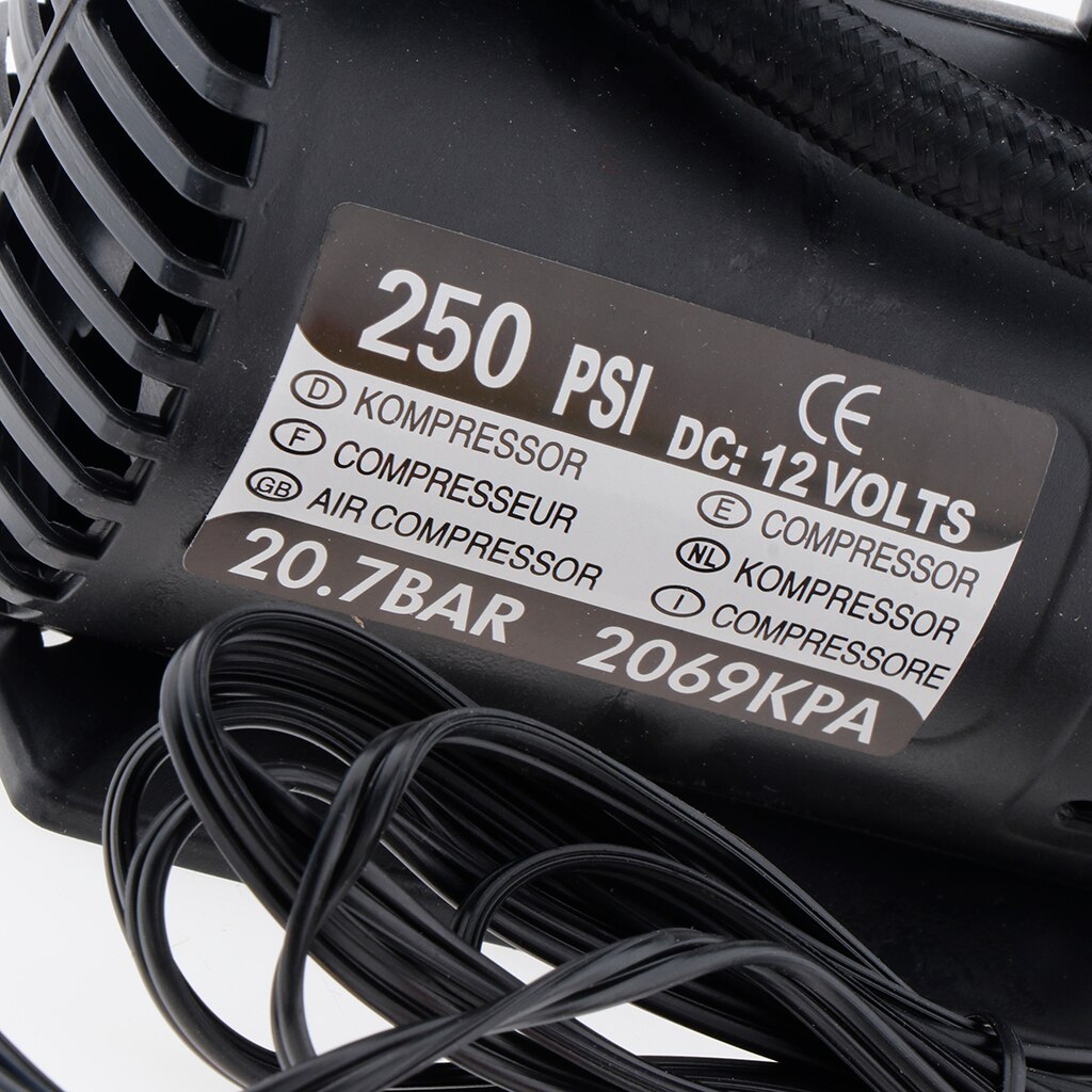 250PSI 12V Car Pump Tire Inflator Mini Auto Air Co... – Grandado
