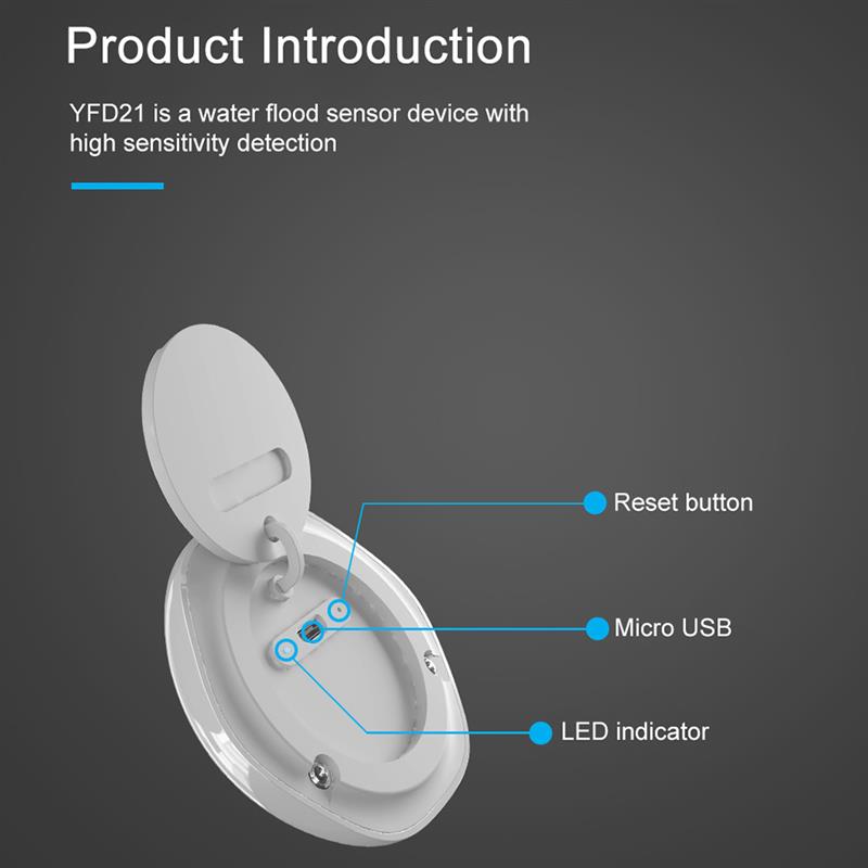 Smart Wifi Water Flood Sensor Waterproof Rechargea... – Vicedeal
